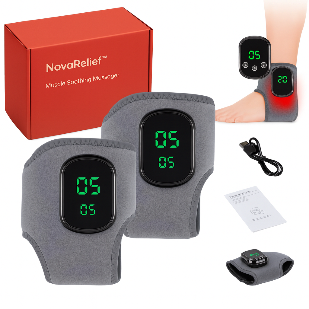 NovaRelief™ - 3-i-1 Fodterapi-Massager – Varme, Massage & Kompression ...