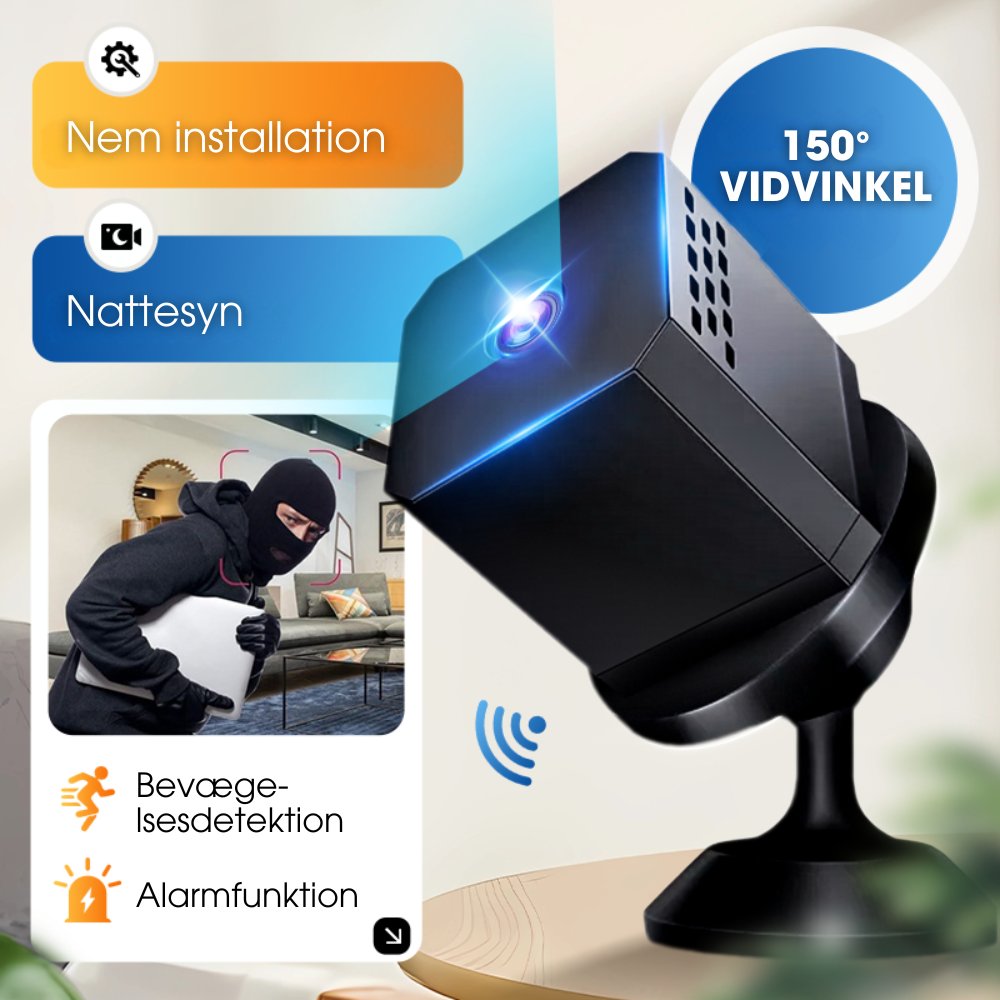 NovaGuard™ – Mini trådløst HD-sikkerhedskamera – fungerer uden Wi-Fi – Novora